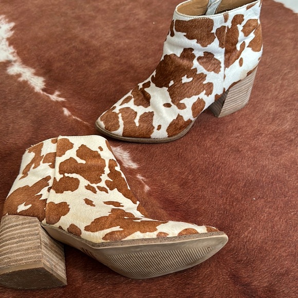 Shoes | Cow Print Booties | Poshmark
